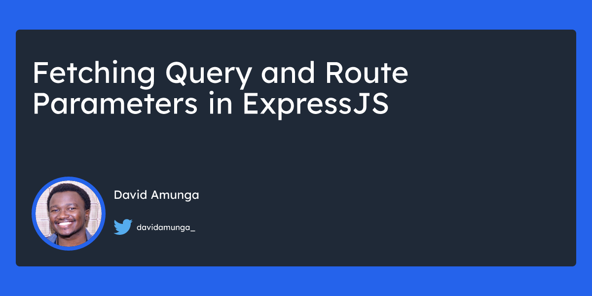 Fetching Query and Route Parameters in ExpressJS